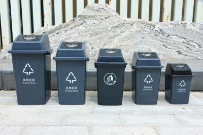 China Commercial Swing-Top Waste Bin with HDPE Plastic and Self-Closing Swing Lid for Multiple Capacities for sale