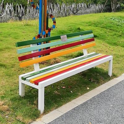 China Anti‑Corrosive Wood Outdoor Park Bench With Backrest , Public Plaza Rest Bench Seat for sale
