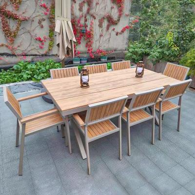 China Waterproof UV Resistant WPC Garden Dining Set, Wood Plastic Composite Outdoor Furniture for Terrace Yard for sale