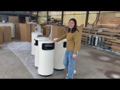 プラスチック製の木製ゴミ箱 パーソナライズされた公園 屋外用鉄製ゴミ箱
