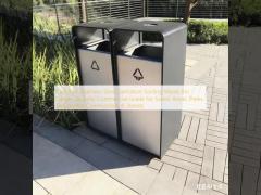 Outdoor Stainless Steel Sanitation Sorting Waste Bin - Large-Capacity Commercial Grade for Scenic Areas, Parks, Residential Communities & Streets