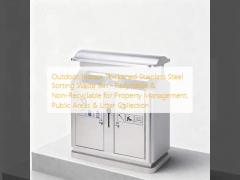 Outdoor/Indoor Thickened Stainless Steel Sorting Waste Bin - Recyclable & Non-Recyclable for Property Management, Public Areas & Litter Collection