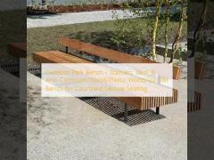 Outdoor Park Bench - Stainless Steel & Anti-Corrosion Wood/Plastic Wood/Ipe Slat Bench for Courtyard Leisure Seating