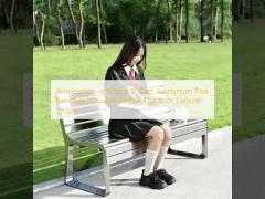 Anti-corrosive Wood & Cast Aluminum Park Benches | Double Seater Outdoor Leisure Chairs