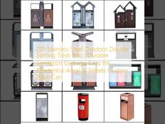 201 Stainless Steel Outdoor Double Sorting Trash Bins | Durable Sanitation Garbage Cans for Residential Areas & Streets  Custom Trash Can
