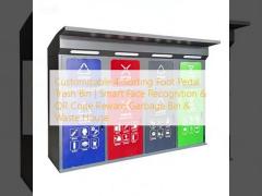 Customizable 4-Sorting Foot Pedal Trash Bin | Smart Face Recognition & QR Code Reward Garbage Bin & Waste House