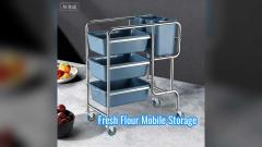 Mobile Flour Cart Fresh Storage