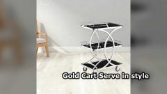 Gold Beverage Cart: Elegant Mobile Service