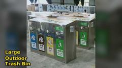 Large Stainless Steel Trash Bin for Parks