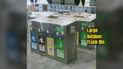 Large Stainless Steel Trash Bin
