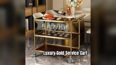 Luxury Gold Wine Cart Service Trolley