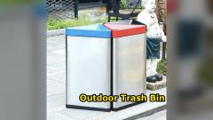 Large Outdoor Trash Bin Stainless Steel
