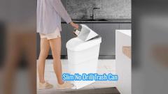 No Drill Wall Trash Can Slim Fit
