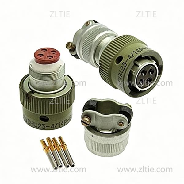Quality ZH23 Series Shell Size 14 4 Pin Male Plug with Straight Tail Attachment (Key Position: B) – СНЦ23-4/14В-6Б-В for sale