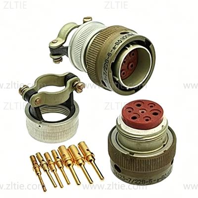 China ZH23 Series Shell Size 22 7 Pin Male Plug with Straight Tail Attachment (Key Position: A) – СНЦ23-7/22В-6А-В for sale