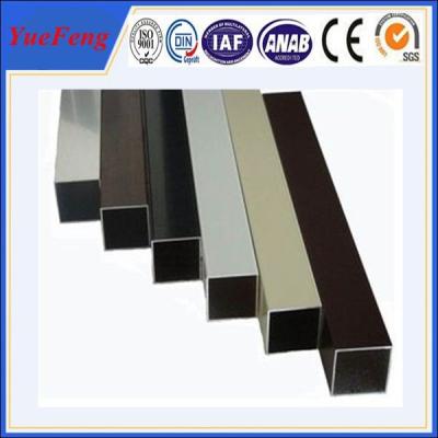 China 6000 series colorful aluminum extruded square tube with powder coating surface for sale