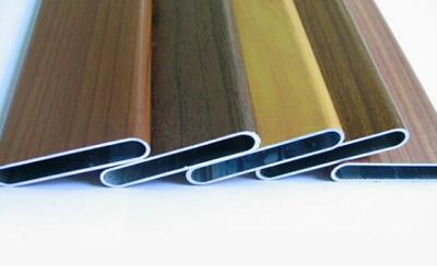 China Wood color customized aluminum extrusion oval tube as per drawings for sale
