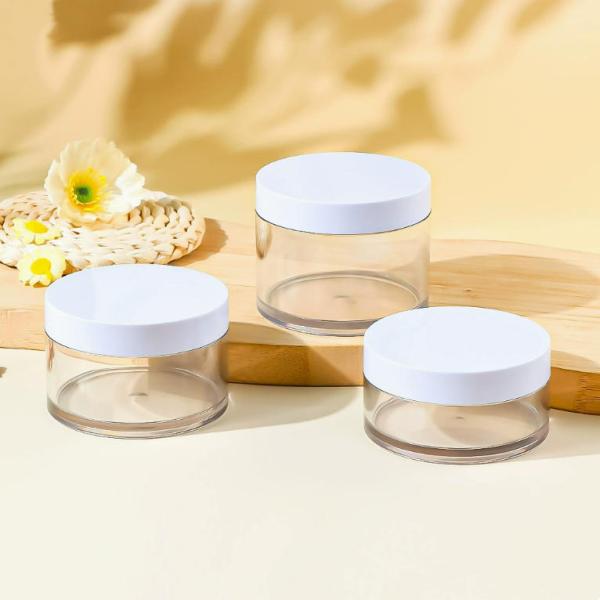 Quality 5ml To 500ml Capacity PET Cosmetic Jars Plastic Cap Suitable For Skincare Creams Durable Containers Lot Sizes for sale