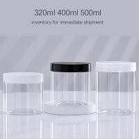 Quality Plating Logo Printing PET plastic cosmetic jars 320ml 400ml 500ml in hot for sale