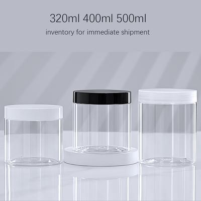 China Plating Logo Printing PET plastic cosmetic jars 320ml 400ml 500ml in hot stamping silk screen painting options suitable for cosmetic packaging needs for sale
