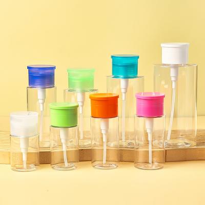China Cosmetic PET Containers Cosmetic Packaging For Nail Polish liquid Clear bottles For Cosmetic liquid from 60ml to 500ml for sale
