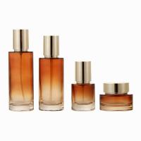 Quality Shiny finish Glass cosmetic bottles featuring customized printing and plastic for sale