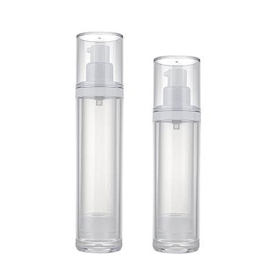 China Label 30ml 50ml Airless Bottle Transparent Leak Proof Container Suitable for Cosmetics Essential Oils and Liquid Packaging for sale