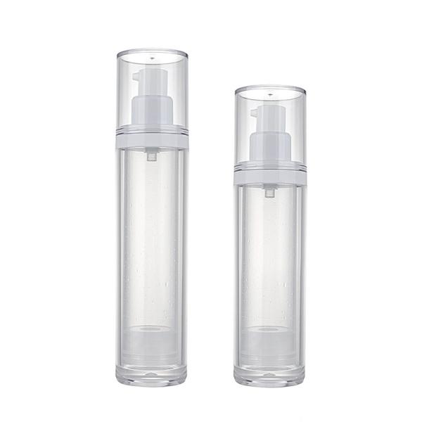Quality Label 30ml 50ml Airless Bottle Transparent Leak Proof Container Suitable for Cosmetics Essential Oils and Liquid Packaging for sale