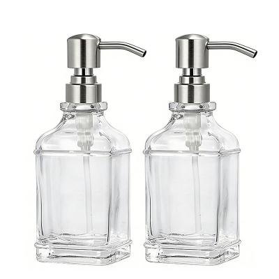 China Diameter 4inch Glass Soam water bottles including Neck Size 28mm stainless stell pump optimized for Soap Liquid cosmetic packaging applications for sale