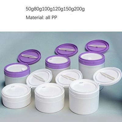 China Clear Plastic Cosmetic Jars with Injection Colour Treatment and 83mm Neck Size Featuring Flip Top Cap for sale