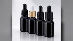 Black glass bottles