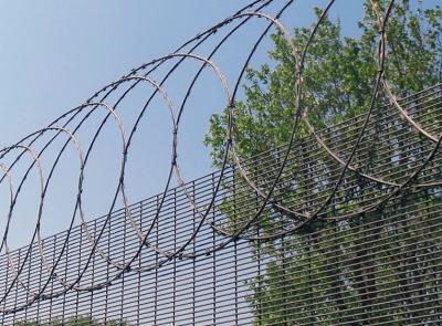 China Black PVC Coated Welded Wire Mesh Rigid Anti Climb Security Fence Panel 11 Gauge for sale