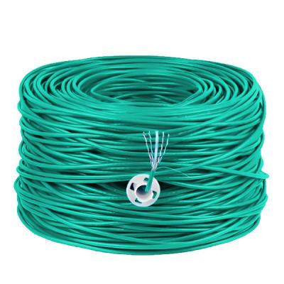 China 60P UTP 100MHz 24 AWG Cat 5e Cable 1000ft Green High Sped Network Cable for sale