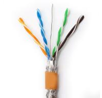 Quality CAT5E SFTP LSZH Ethernet Cable 24AWG Orange Shielded Foiled Fire Safe LAN Cable for sale