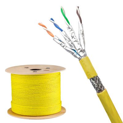 China Yellow S FTP CAT 7A  Shielded LSZH Jacket 1000MHz Pvc Ethernet Cable for sale