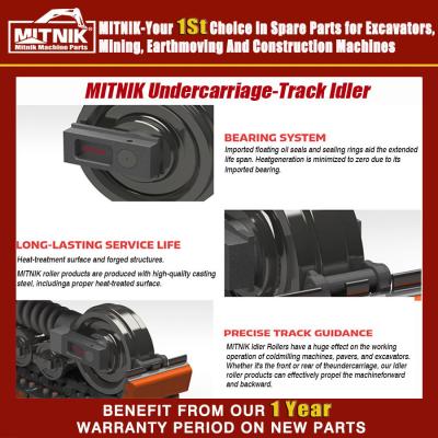 Cina 8-12 mm profondità di durezza Hitachi Mini Excavator Idler EX60-5 con 2 anni dopo il servizio in vendita