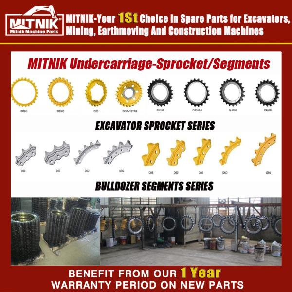 Quality D3C Segments Dozer Sprocket Segment with Yellow/Black Design and Hardness Depth for sale