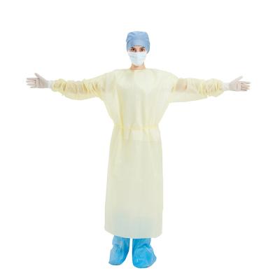 Cina Giallo non sterile chirurgico dell'abito eliminabile di isolamento dell'abbigliamento pp del paziente ricoverato in vendita