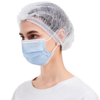 China 510k niet Geweven Gezichtsmasker Earloop 3 Vouw Blauwe Volwassen Klasse II ASTMF2100-Niveau 1 Te koop