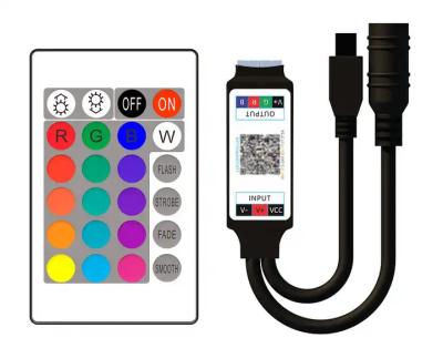 Cina Mini Ir RGB Blue Tooth LE Controller 5V 12V 24V 6A Duoco Strip APP 24key Ir Controllo remoto Led RGB Strip Controllo della luce in vendita
