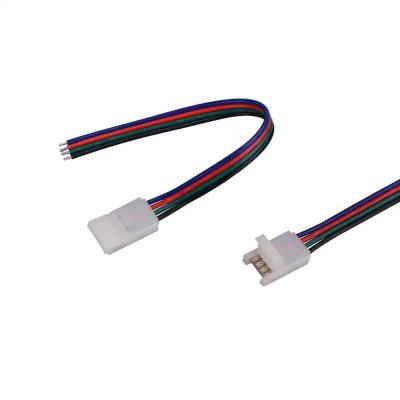 China 4 pin LED-connectoren LED-snelconnector met draad voor 10 mm RGB-LED-strook Te koop