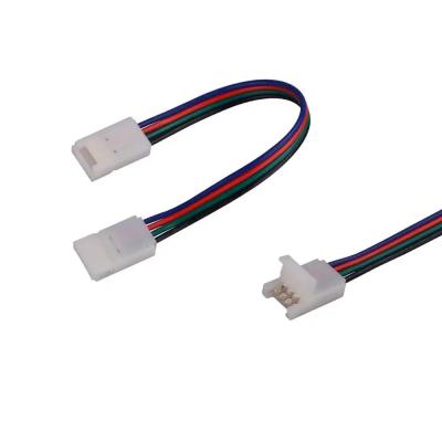 China 4 pin LED-connectoren LED-snelconnector met draad voor 10 mm RGB-LED-strook Te koop