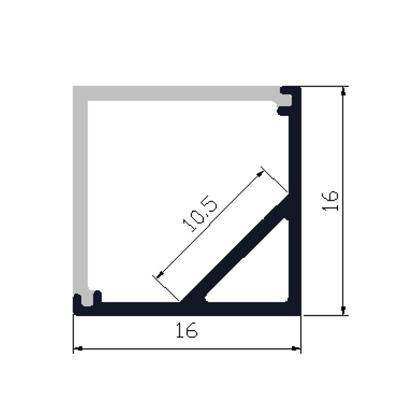 China 1616S LED Alumínio Perfil 10mm Largura interna Para iluminação de tira LED à venda