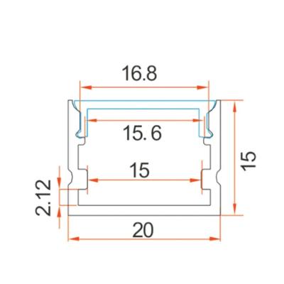 Cina 20 x 15 mm Profilo LED in alluminio LED Strip Light Channel con accessori in vendita