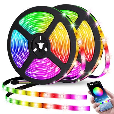 Cina App Control 5V 2835 USB Flessibile 5050 RGB Strip Ribbon Diode per il Festival Camera da letto TV Decorazione scrivania in vendita