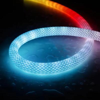 中国 WS2811 DC 5V スマート RGBIC LED 繊維ストライプ 柔軟性シリコン LED ストライプ 丸いネオン IP67 販売のため