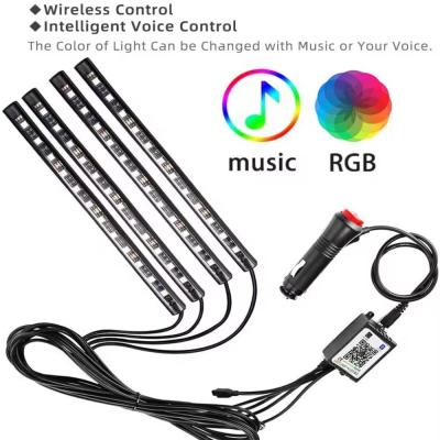 Cina RGB 5050 Piede Atmosfera Decorativa Ambiente Luci Interni Auto Con APP Musica telecomando wireless in vendita