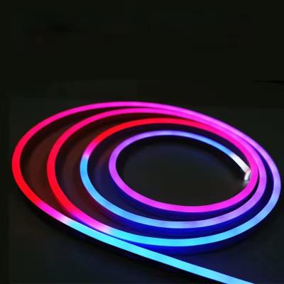 中国 12V アドレス可能なSMD3535 RGB ネオンライト 84D/M RGBIC 5M LED リモート音楽シンクロ作業付き柔軟なネオンライト 販売のため