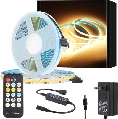 中国 COB LED ストライプライト CCT (2700K-6500K 調節可能) 2M 560LEDs/m CRI90 LED テープライト キット 販売のため