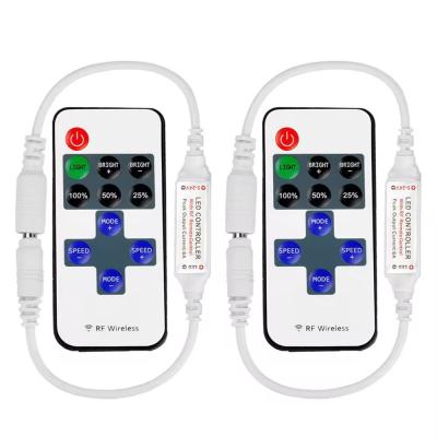 中国 ベストセラー ミニ LEDコントローラ 11キー 5V 12V 24V 単色コントローラ RF 無線 触覚 リモートライト LEDディマー 販売のため